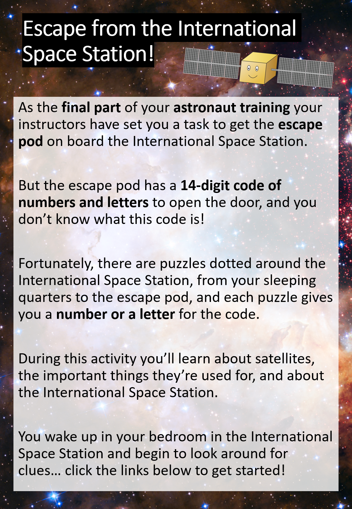 Escape from the International Space Station! – SENSE – Centre for ...